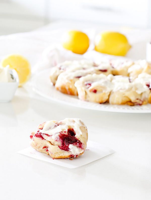 Easy Raspberry Lemon Crescent Rolls with Cream Cheese Frosting